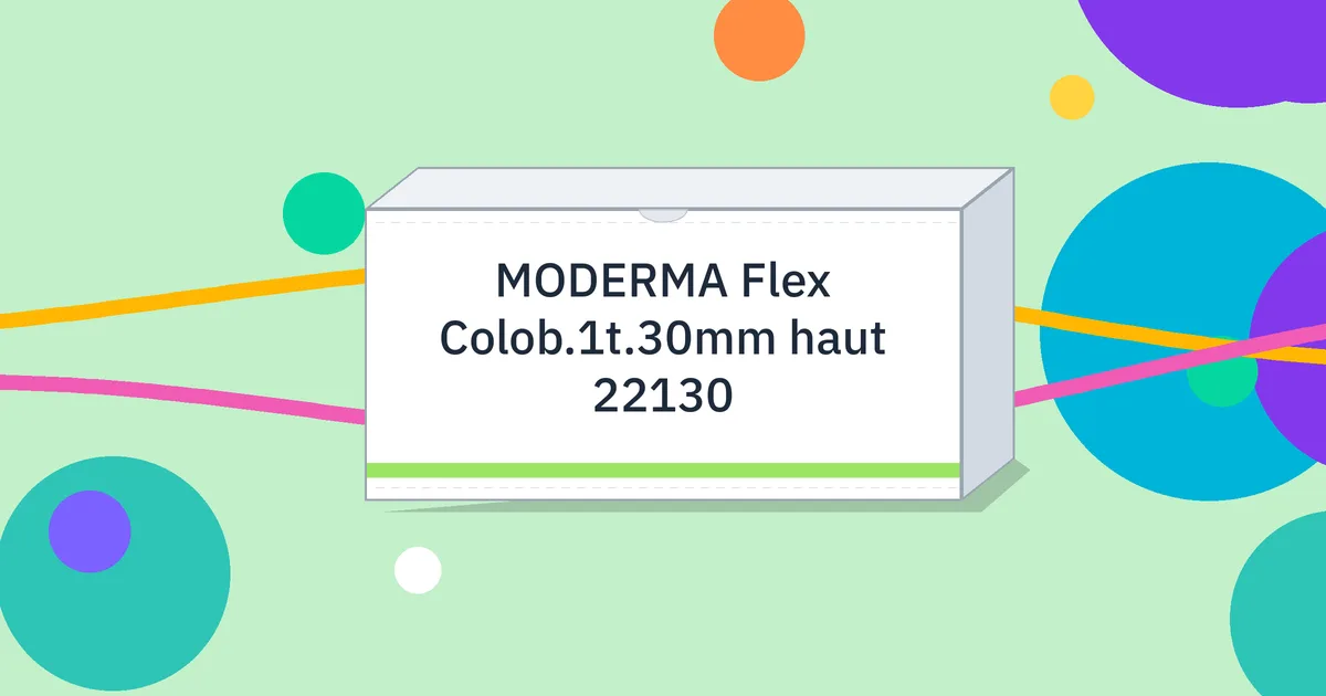Symbolbild: Packung mit der Aufschrift MODERMA Flex Colob.1t.30mm haut 22130 (PZN 00914645) – Verfügbarkeit und Bezug in Apotheken in Frankfurt am Main