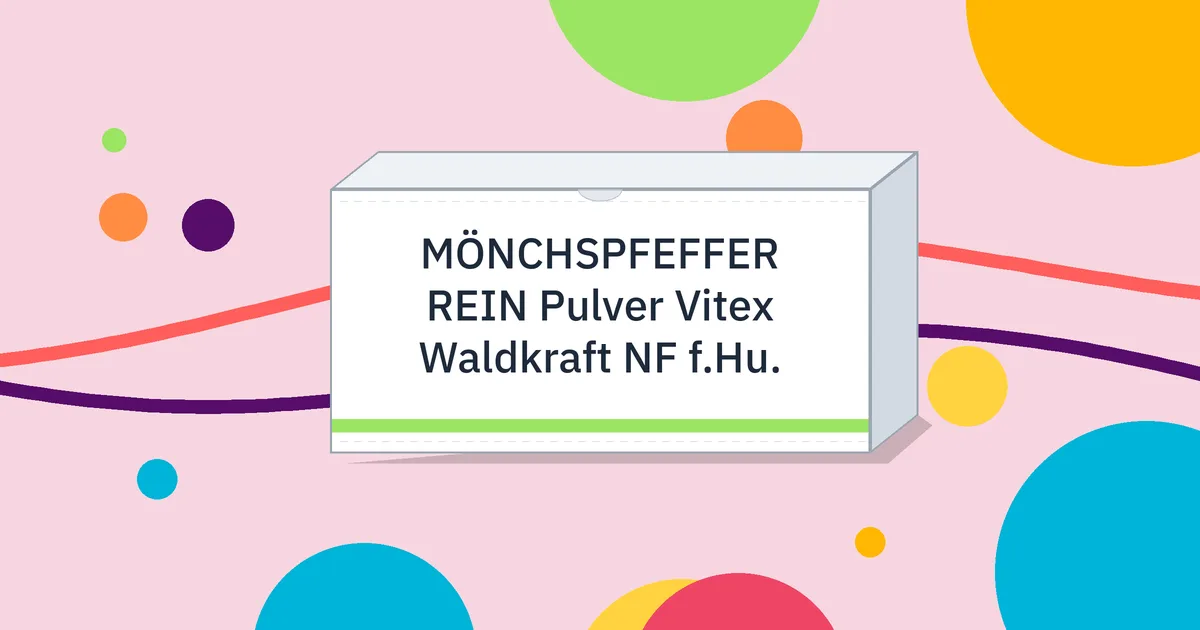 Symbolbild: Packung mit der Aufschrift MÖNCHSPFEFFER REIN Pulver Vitex Waldkraft NF f.Hu. (PZN 20652756) – Verfügbarkeit und Bezug in Apotheken in Frankfurt am Main