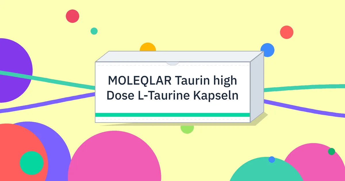 Symbolbild: Packung mit der Aufschrift MOLEQLAR Taurin high Dose L-Taurine Kapseln (PZN 19791004) – Verfügbarkeit und Bezug in Apotheken in Frankfurt am Main