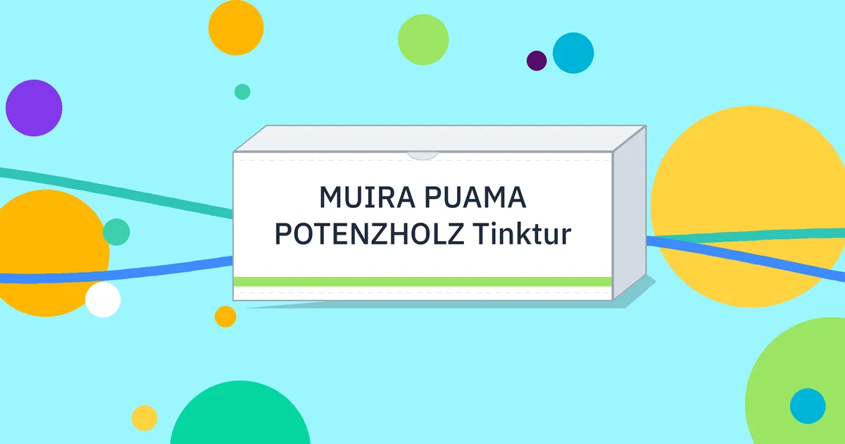 Symbolbild: Packung mit der Aufschrift MUIRA PUAMA POTENZHOLZ Tinktur (PZN 18215563) – Verfügbarkeit und Bezug in Apotheken in Frankfurt am Main