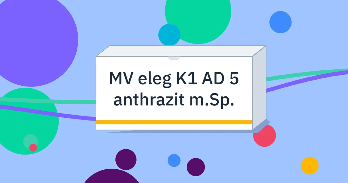 Symbolbild: Packung mit der Aufschrift MV eleg K1 AD 5 anthrazit m.Sp. (PZN 00640248) – Verfügbarkeit und Bezug in Apotheken in Frankfurt am Main
