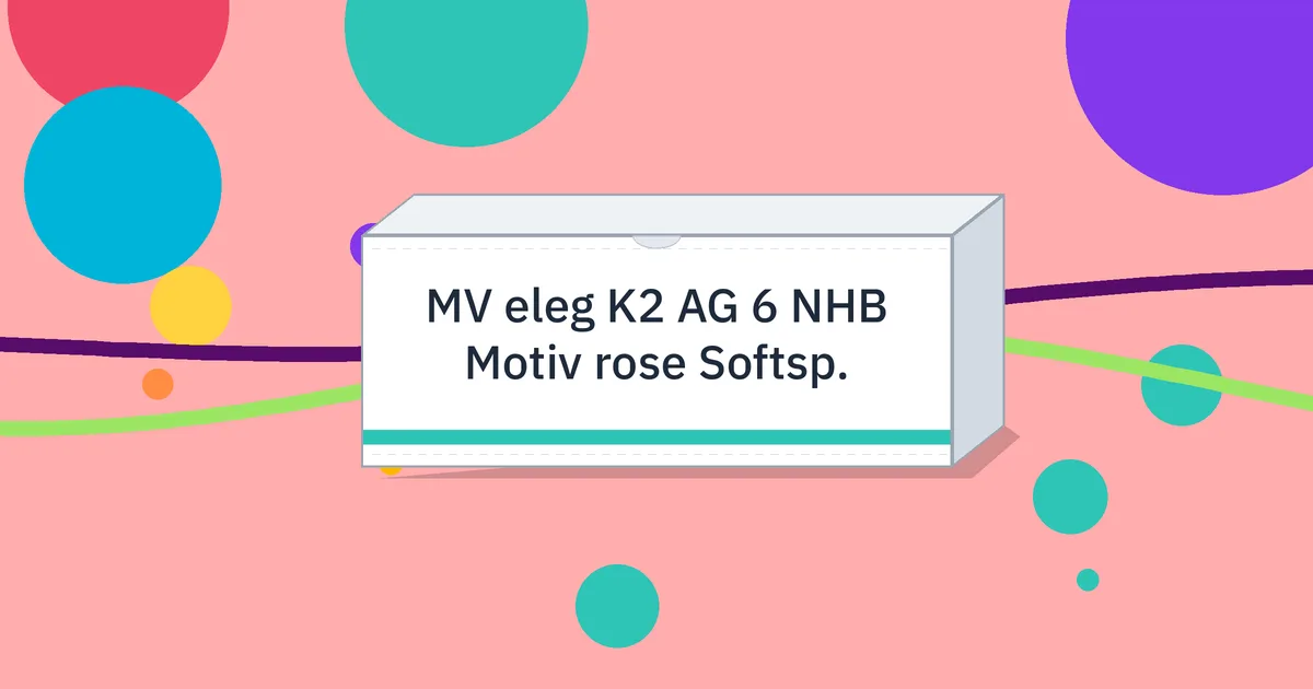 Symbolbild: Packung mit der Aufschrift MV eleg K2 AG 6 NHB Motiv rose Softsp. (PZN 15722064) – Verfügbarkeit und Bezug in Apotheken in Frankfurt am Main