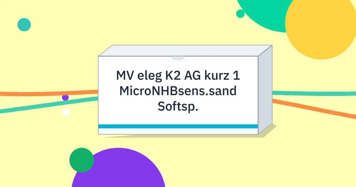 Symbolbild: Packung mit der Aufschrift MV eleg K2 AG kurz 1 MicroNHBsens.sand Softsp. (PZN 18927134) – Verfügbarkeit und Bezug in Apotheken in Frankfurt am Main