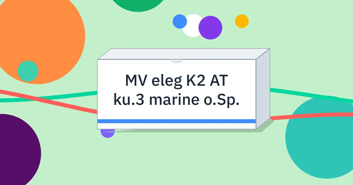 Symbolbild: Packung mit der Aufschrift MV eleg K2 AT ku.3 marine o.Sp. (PZN 15288159) – Verfügbarkeit und Bezug in Apotheken in Frankfurt am Main