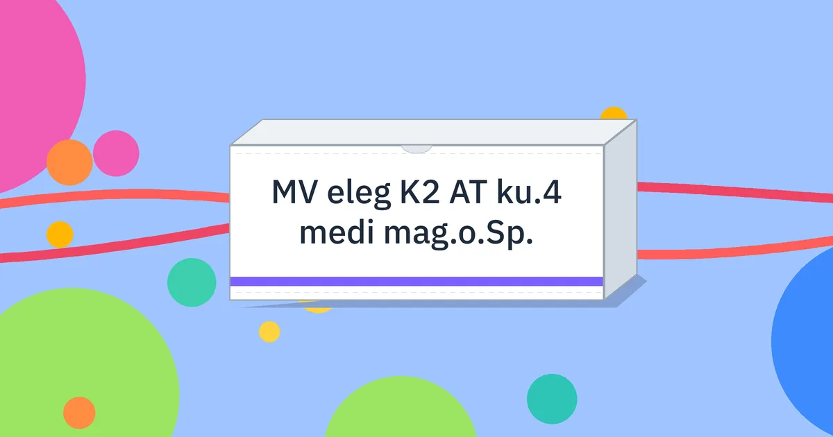 Symbolbild: Packung mit der Aufschrift MV eleg K2 AT ku.4 medi mag.o.Sp. (PZN 14626252) – Verfügbarkeit und Bezug in Apotheken in Frankfurt am Main