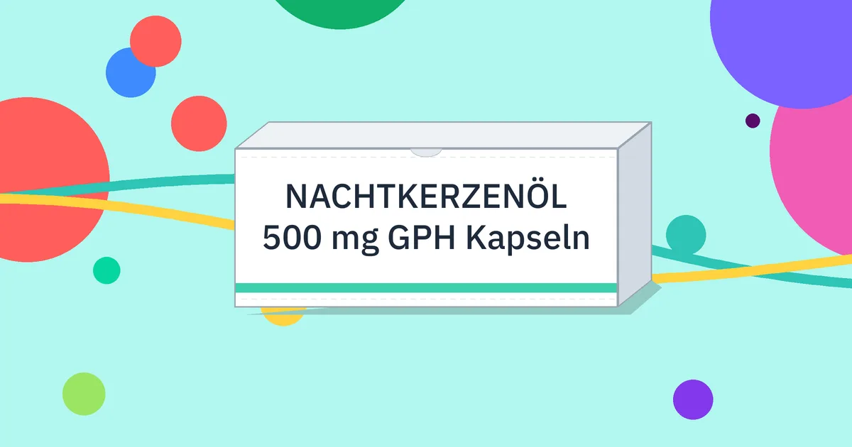 Symbolbild: Packung mit der Aufschrift NACHTKERZENÖL 500 mg GPH Kapseln (PZN 00129366) – Verfügbarkeit und Bezug in Apotheken in Frankfurt am Main