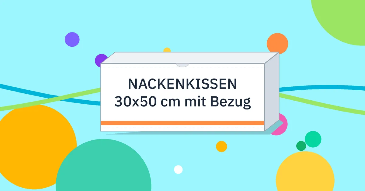 Symbolbild: Packung mit der Aufschrift NACKENKISSEN 30x50 cm mit Bezug (PZN 19402735) – Verfügbarkeit und Bezug in Apotheken in Frankfurt am Main