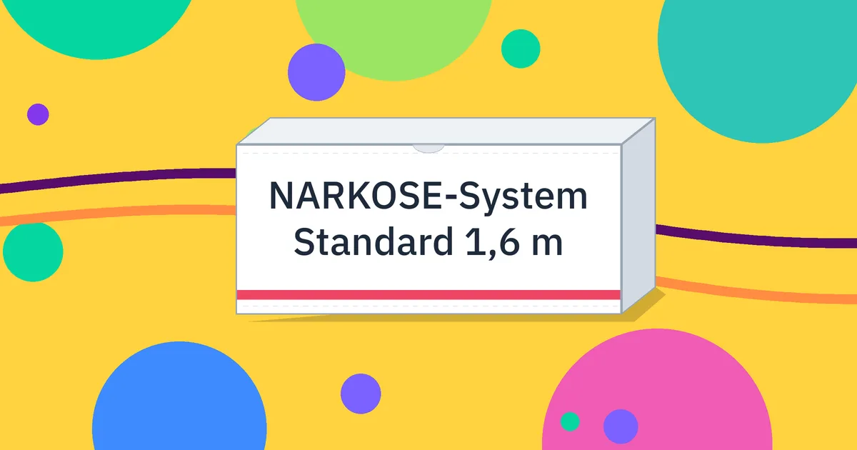 Symbolbild: Packung mit der Aufschrift NARKOSE-System Standard 1,6 m (PZN 16159843) – Verfügbarkeit und Bezug in Apotheken in Frankfurt am Main