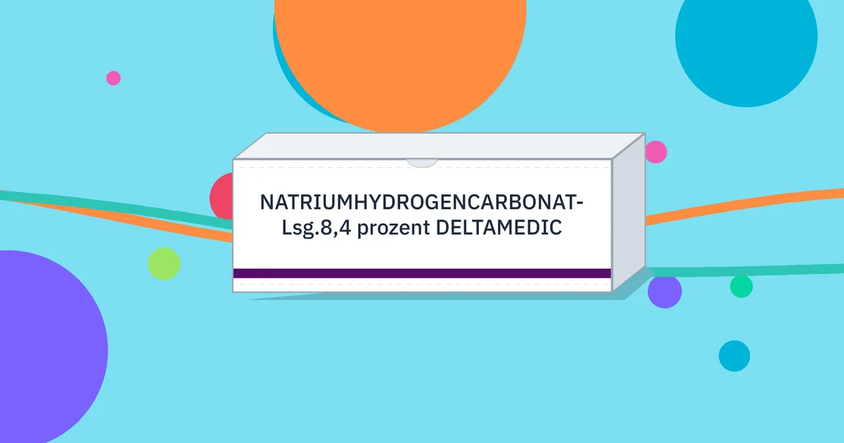 Symbolbild: Packung mit der Aufschrift NATRIUMHYDROGENCARBONAT-Lsg.8,4 prozent DELTAMEDIC (PZN 19152267) – Verfügbarkeit und Bezug in Apotheken in Frankfurt am Main