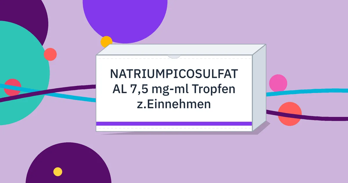Symbolbild: Packung mit der Aufschrift NATRIUMPICOSULFAT AL 7,5 mg-ml Tropfen z.Einnehmen (PZN 18890796) – Verfügbarkeit und Bezug in Apotheken in Frankfurt am Main