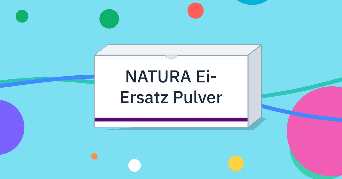 Symbolbild: Packung mit der Aufschrift NATURA Ei-Ersatz Pulver (PZN 16813188) – Verfügbarkeit und Bezug in Apotheken in Frankfurt am Main