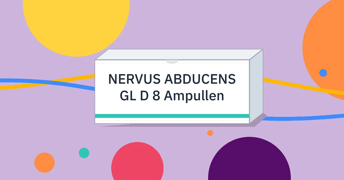 Symbolbild: Packung mit der Aufschrift NERVUS ABDUCENS GL D 8 Ampullen (PZN 02938532) – Verfügbarkeit und Bezug in Apotheken in Frankfurt am Main