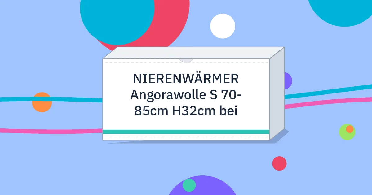 Symbolbild: Packung mit der Aufschrift NIERENWÄRMER Angorawolle S 70-85cm H32cm bei (PZN 19502796) – Verfügbarkeit und Bezug in Apotheken in Frankfurt am Main