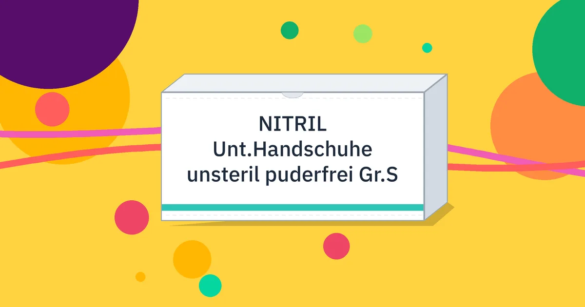 Symbolbild: Packung mit der Aufschrift NITRIL Unt.Handschuhe unsteril puderfrei Gr.S (PZN 16815709) – Verfügbarkeit und Bezug in Apotheken in Frankfurt am Main