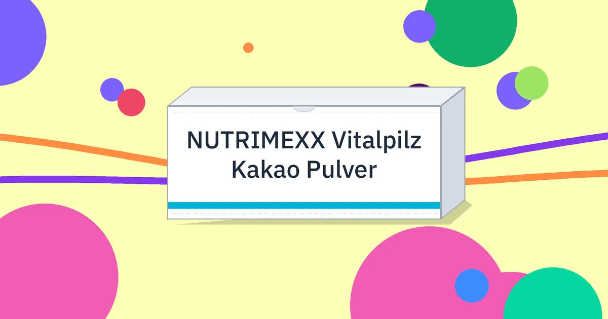 Symbolbild: Packung mit der Aufschrift NUTRIMEXX Vitalpilz Kakao Pulver (PZN 20364299) – Verfügbarkeit und Bezug in Apotheken in Frankfurt am Main