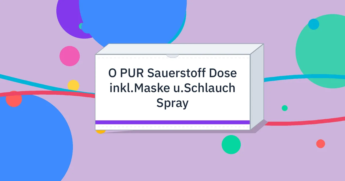 Symbolbild: Packung mit der Aufschrift O PUR Sauerstoff Dose inkl.Maske u.Schlauch Spray (PZN 03044104) – Verfügbarkeit und Bezug in Apotheken in Frankfurt am Main
