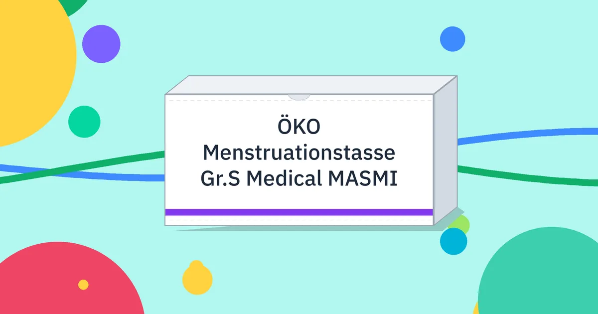 Symbolbild: Packung mit der Aufschrift ÖKO Menstruationstasse Gr.S Medical MASMI (PZN 12534244) – Verfügbarkeit und Bezug in Apotheken in Frankfurt am Main