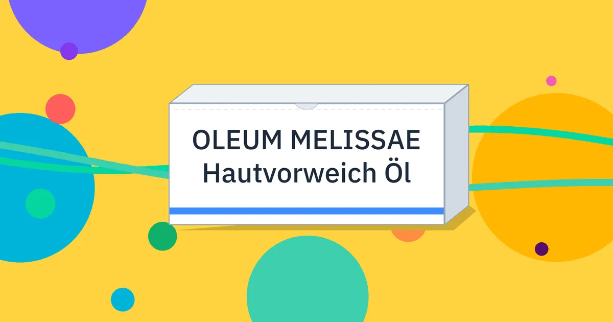 Symbolbild: Packung mit der Aufschrift OLEUM MELISSAE Hautvorweich Öl (PZN 04443639) – Verfügbarkeit und Bezug in Apotheken in Frankfurt am Main