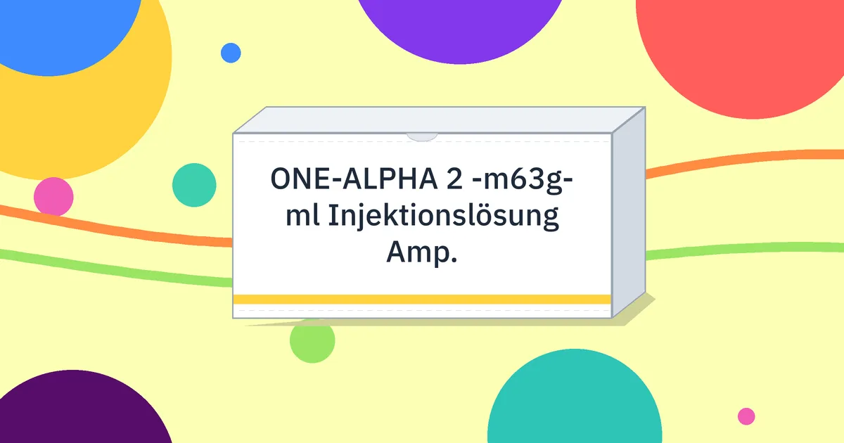 Symbolbild: Packung mit der Aufschrift ONE-ALPHA 2 -m63g-ml Injektionslösung Amp. (PZN 11217501) – Verfügbarkeit und Bezug in Apotheken in Frankfurt am Main