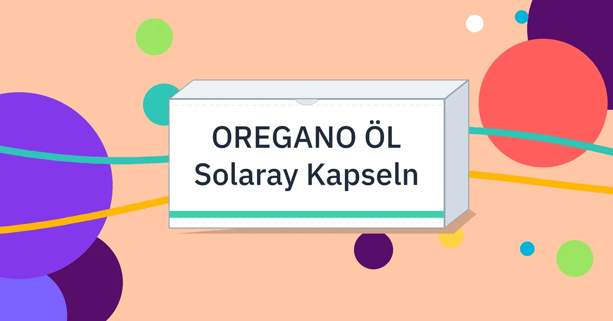 Symbolbild: Packung mit der Aufschrift OREGANO ÖL Solaray Kapseln (PZN 15880283) – Verfügbarkeit und Bezug in Apotheken in Frankfurt am Main