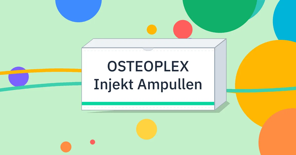Symbolbild: Packung mit der Aufschrift OSTEOPLEX Injekt Ampullen (PZN 09291789) – Verfügbarkeit und Bezug in Apotheken in Frankfurt am Main