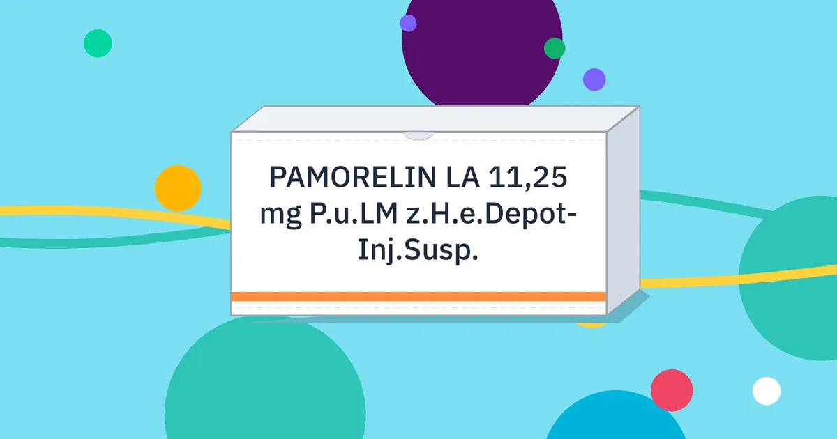 Symbolbild: Packung mit der Aufschrift PAMORELIN LA 11,25 mg P.u.LM z.H.e.Depot-Inj.Susp. (PZN 15387341) – Verfügbarkeit und Bezug in Apotheken in Frankfurt am Main