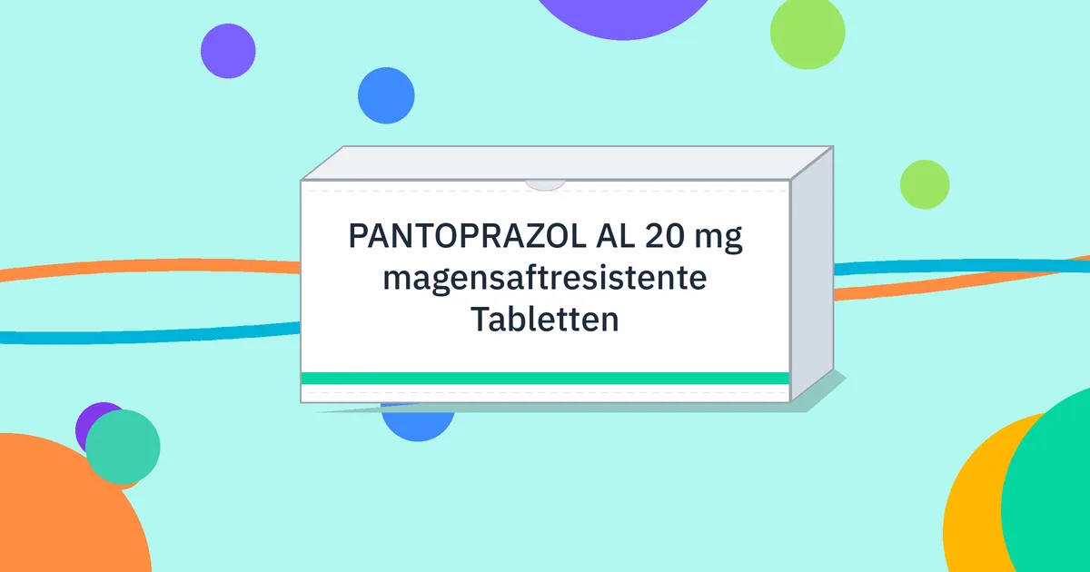 Symbolbild: Packung mit der Aufschrift PANTOPRAZOL AL 20 mg magensaftresistente Tabletten (PZN 07013129) – Verfügbarkeit und Bezug in Apotheken in Frankfurt am Main