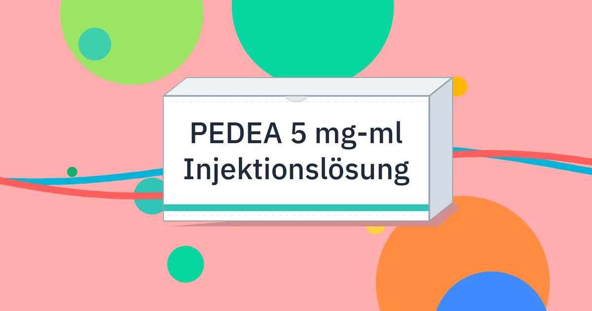 Symbolbild: Packung mit der Aufschrift PEDEA 5 mg-ml Injektionslösung (PZN 03422090) – Verfügbarkeit und Bezug in Apotheken in Frankfurt am Main
