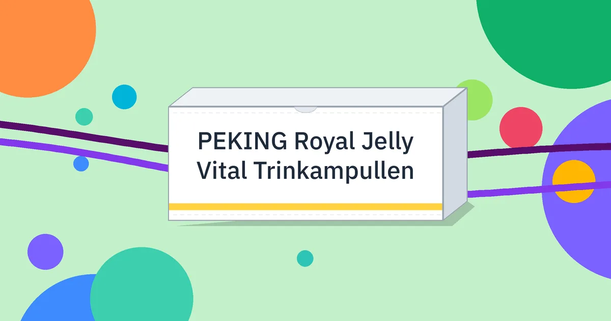Symbolbild: Packung mit der Aufschrift PEKING Royal Jelly Vital Trinkampullen (PZN 01495446) – Verfügbarkeit und Bezug in Apotheken in Frankfurt am Main