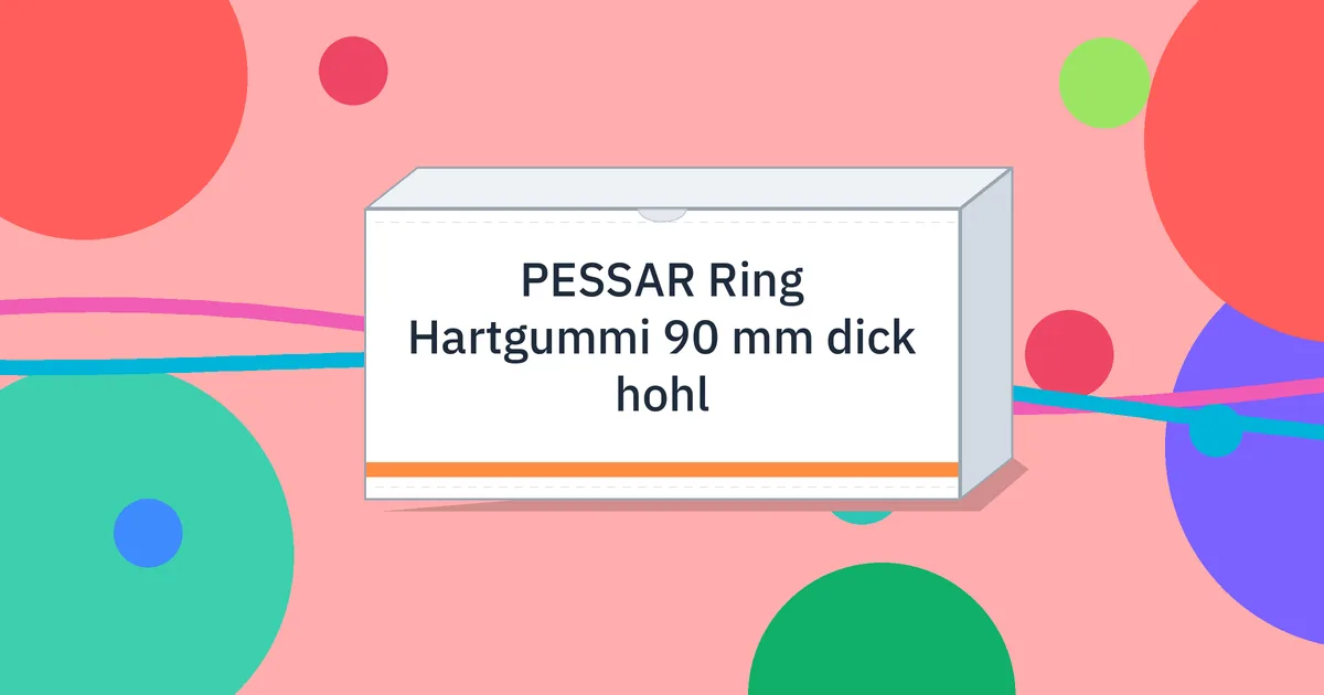 Symbolbild: Packung mit der Aufschrift PESSAR Ring Hartgummi 90 mm dick hohl (PZN 01733940) – Verfügbarkeit und Bezug in Apotheken in Frankfurt am Main