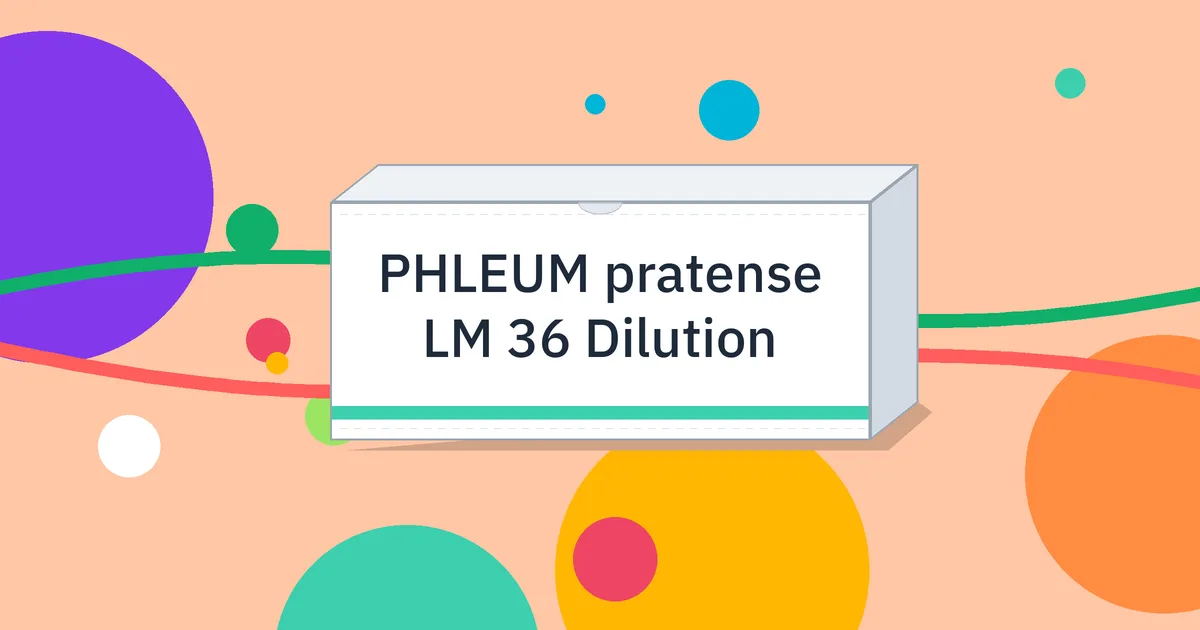 Symbolbild: Packung mit der Aufschrift PHLEUM pratense LM 36 Dilution (PZN 13639011) – Verfügbarkeit und Bezug in Apotheken in Frankfurt am Main