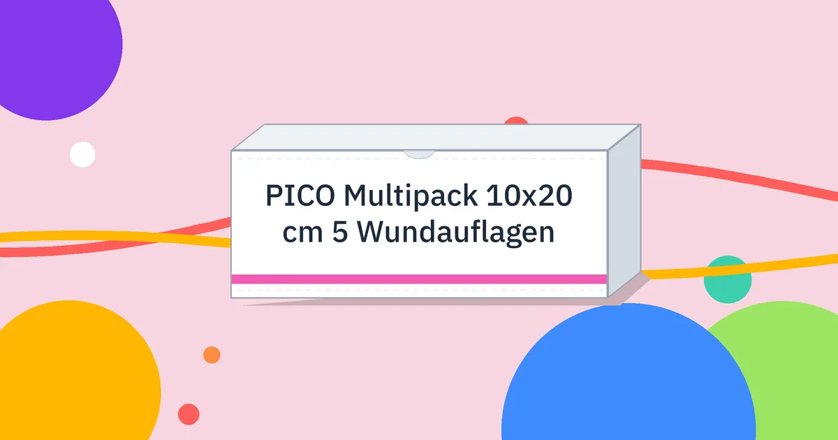 Symbolbild: Packung mit der Aufschrift PICO Multipack 10x20 cm 5 Wundauflagen (PZN 13355242) – Verfügbarkeit und Bezug in Apotheken in Frankfurt am Main