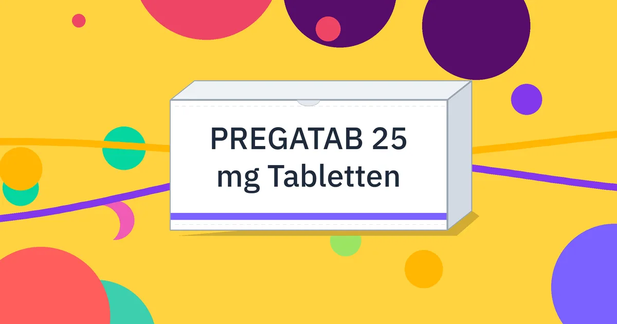Symbolbild: Packung mit der Aufschrift PREGATAB 25 mg Tabletten (PZN 14135608) – Verfügbarkeit und Bezug in Apotheken in Frankfurt am Main