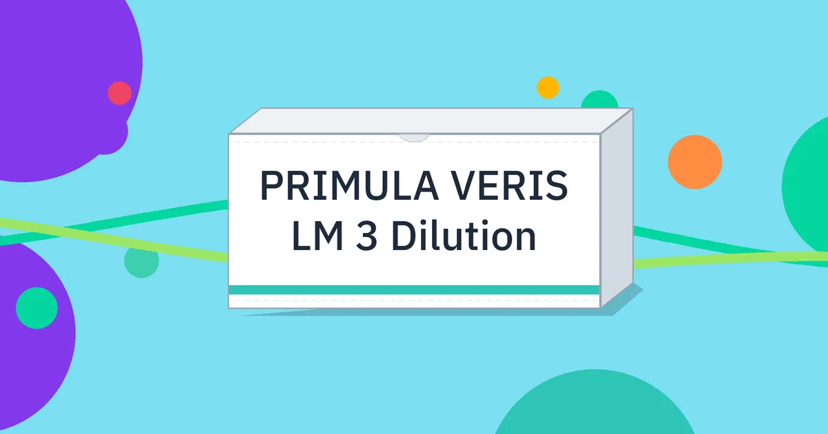 Symbolbild: Packung mit der Aufschrift PRIMULA VERIS LM 3 Dilution (PZN 13667384) – Verfügbarkeit und Bezug in Apotheken in Frankfurt am Main