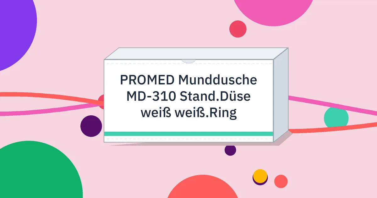 Symbolbild: Packung mit der Aufschrift PROMED Munddusche MD-310 Stand.Düse weiß weiß.Ring (PZN 20843545) – Verfügbarkeit und Bezug in Apotheken in Frankfurt am Main