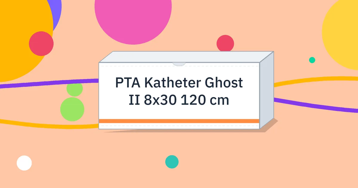 Symbolbild: Packung mit der Aufschrift PTA Katheter Ghost II 8x30 120 cm (PZN 00110616) – Verfügbarkeit und Bezug in Apotheken in Frankfurt am Main