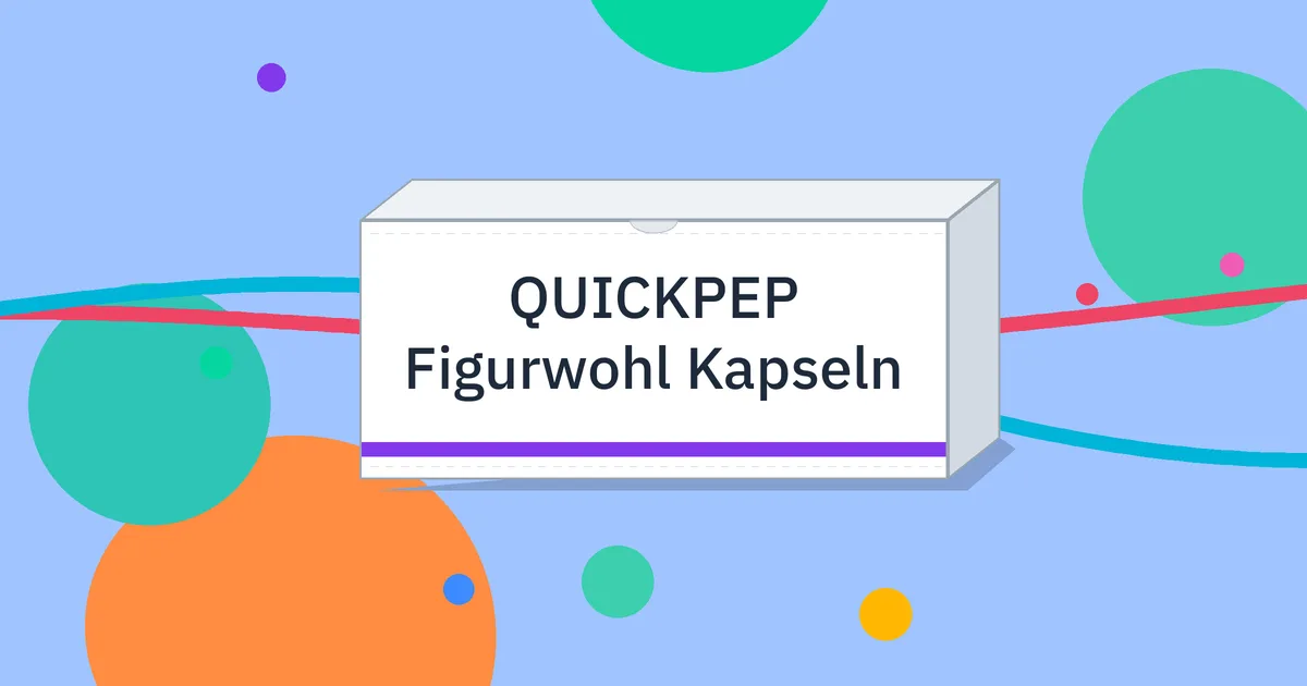 Symbolbild: Packung mit der Aufschrift QUICKPEP Figurwohl Kapseln (PZN 16498700) – Verfügbarkeit und Bezug in Apotheken in Frankfurt am Main