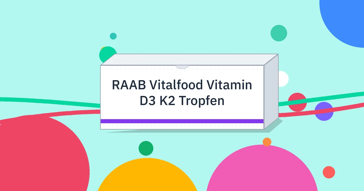Symbolbild: Packung mit der Aufschrift RAAB Vitalfood Vitamin D3 K2 Tropfen (PZN 19510761) – Verfügbarkeit und Bezug in Apotheken in Frankfurt am Main