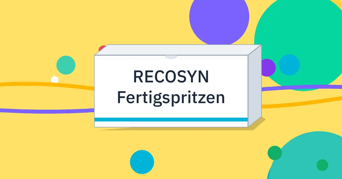 Symbolbild: Packung mit der Aufschrift RECOSYN Fertigspritzen (PZN 05484480) – Verfügbarkeit und Bezug in Apotheken in Frankfurt am Main