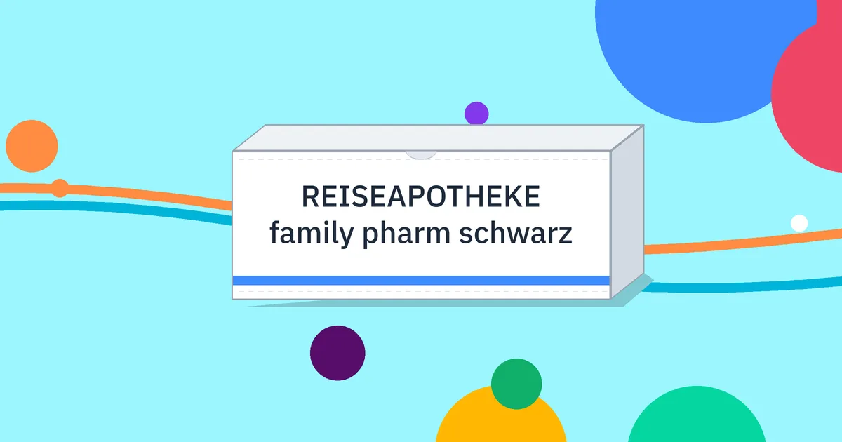 Symbolbild: Packung mit der Aufschrift REISEAPOTHEKE family pharm schwarz (PZN 05528728) – Verfügbarkeit und Bezug in Apotheken in Frankfurt am Main