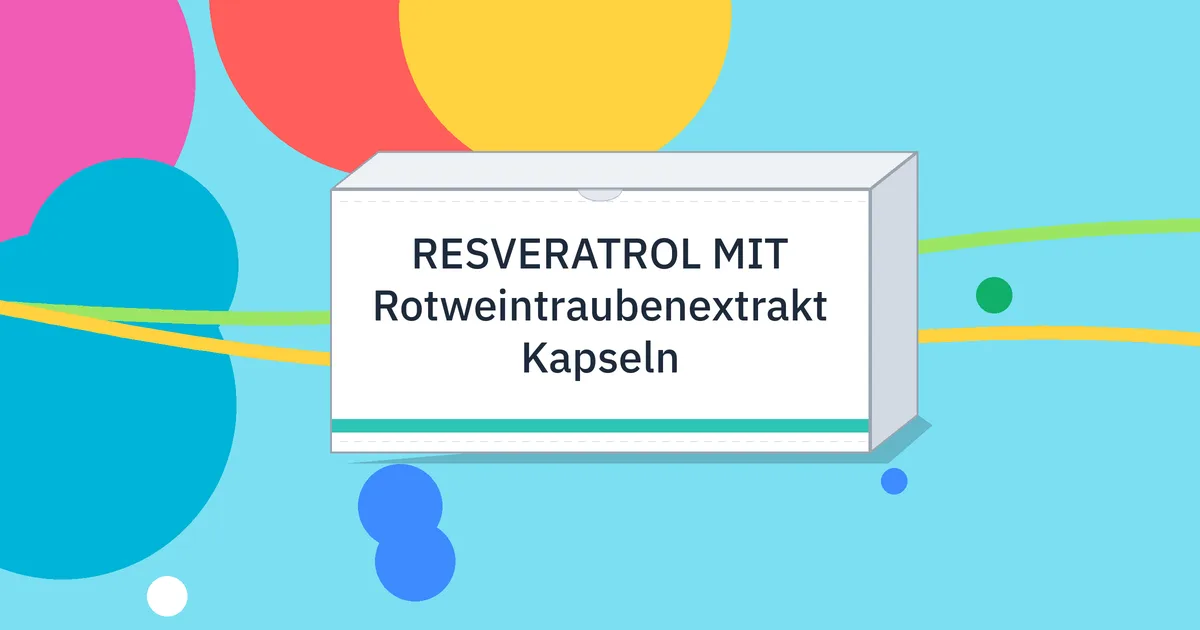 Symbolbild: Packung mit der Aufschrift RESVERATROL MIT Rotweintraubenextrakt Kapseln (PZN 19731321) – Verfügbarkeit und Bezug in Apotheken in Frankfurt am Main