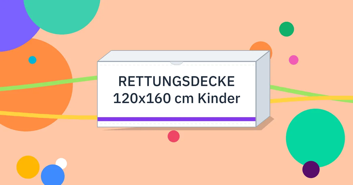 Symbolbild: Packung mit der Aufschrift RETTUNGSDECKE 120x160 cm Kinder (PZN 00502753) – Verfügbarkeit und Bezug in Apotheken in Frankfurt am Main