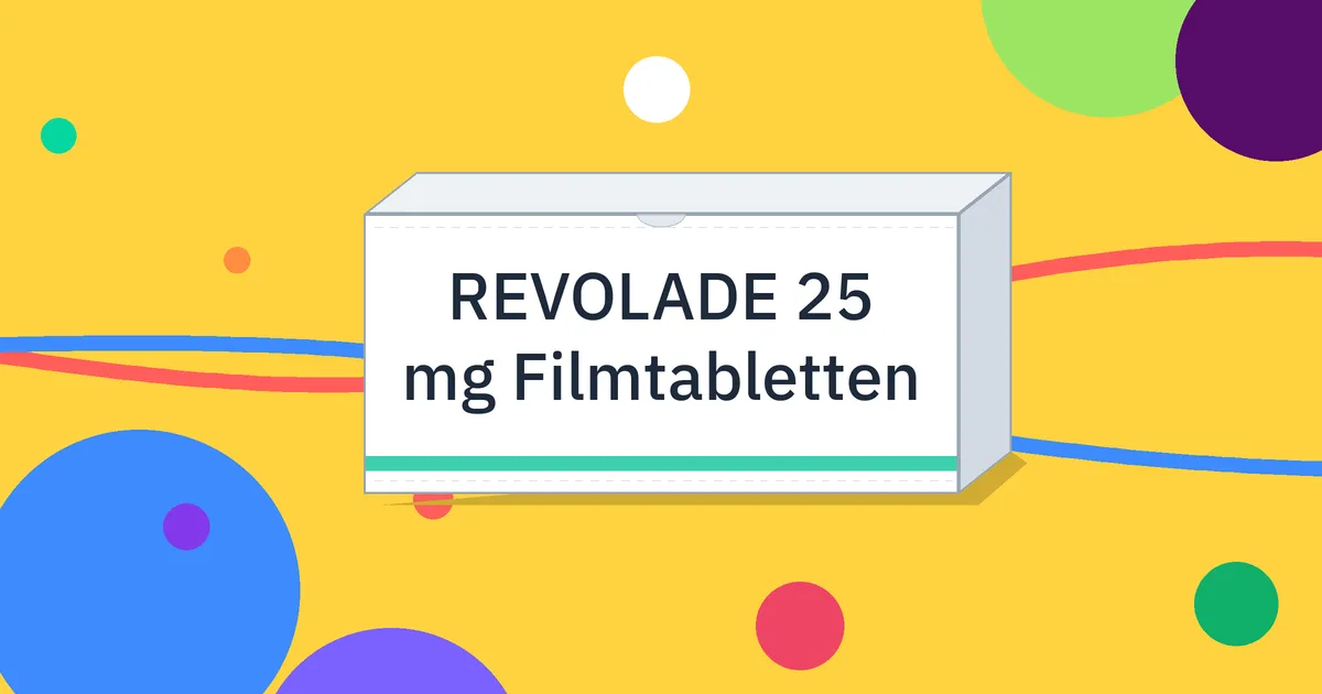 Symbolbild: Packung mit der Aufschrift REVOLADE 25 mg Filmtabletten (PZN 19290118) – Verfügbarkeit und Bezug in Apotheken in Frankfurt am Main