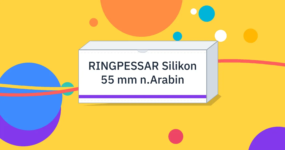 Symbolbild: Packung mit der Aufschrift RINGPESSAR Silikon 55 mm n.Arabin (PZN 00242140) – Verfügbarkeit und Bezug in Apotheken in Frankfurt am Main