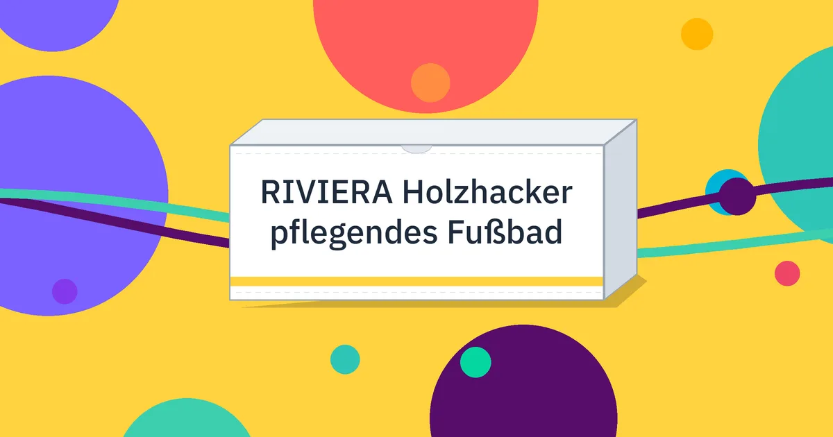 Symbolbild: Packung mit der Aufschrift RIVIERA Holzhacker pflegendes Fußbad (PZN 19303045) – Verfügbarkeit und Bezug in Apotheken in Frankfurt am Main