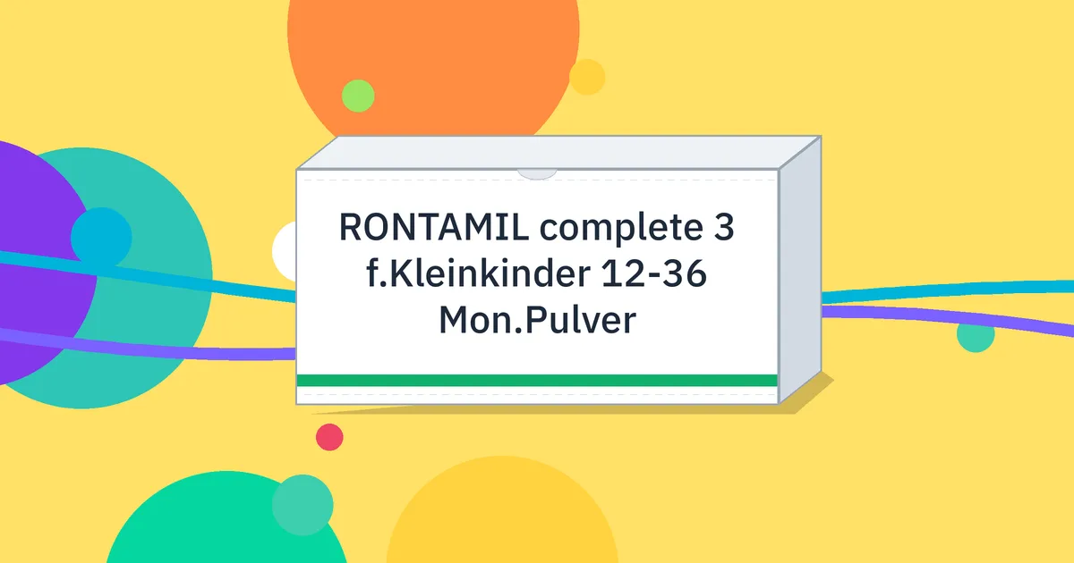 Symbolbild: Packung mit der Aufschrift RONTAMIL complete 3 f.Kleinkinder 12-36 Mon.Pulver (PZN 16160680) – Verfügbarkeit und Bezug in Apotheken in Frankfurt am Main