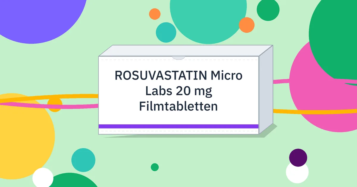 Symbolbild: Packung mit der Aufschrift ROSUVASTATIN Micro Labs 20 mg Filmtabletten (PZN 18152957) – Verfügbarkeit und Bezug in Apotheken in Frankfurt am Main