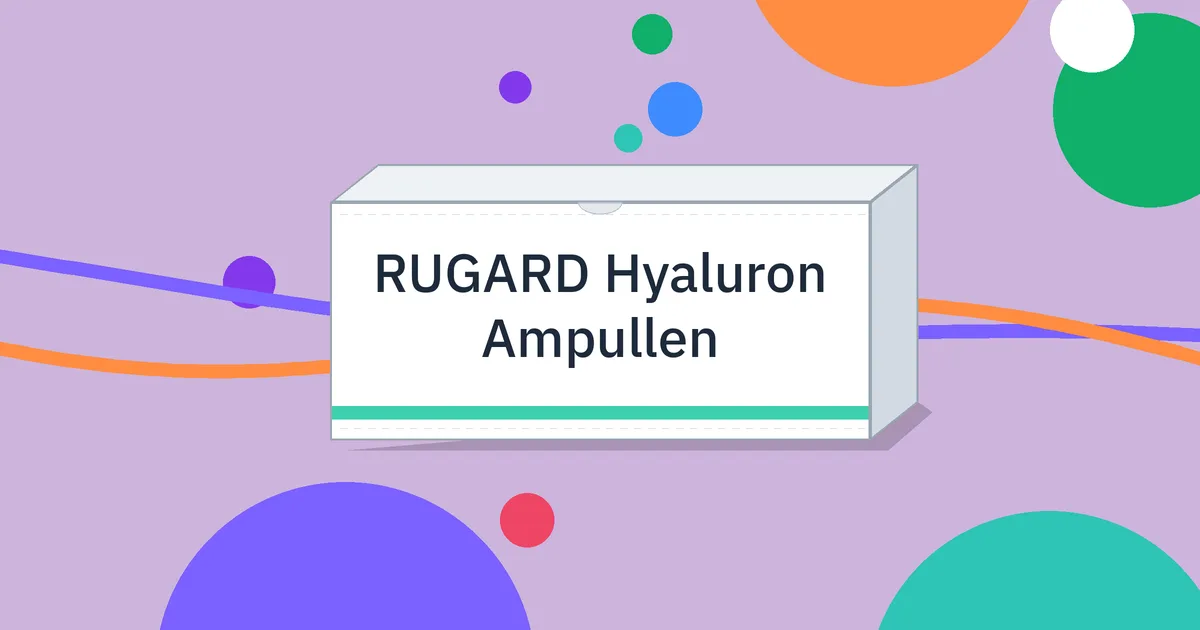 Symbolbild: Packung mit der Aufschrift RUGARD Hyaluron Ampullen (PZN 18361709) – Verfügbarkeit und Bezug in Apotheken in Frankfurt am Main