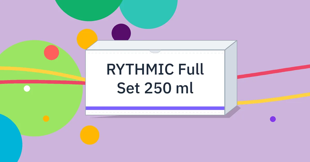 Symbolbild: Packung mit der Aufschrift RYTHMIC Full Set 250 ml (PZN 20948089) – Verfügbarkeit und Bezug in Apotheken in Frankfurt am Main