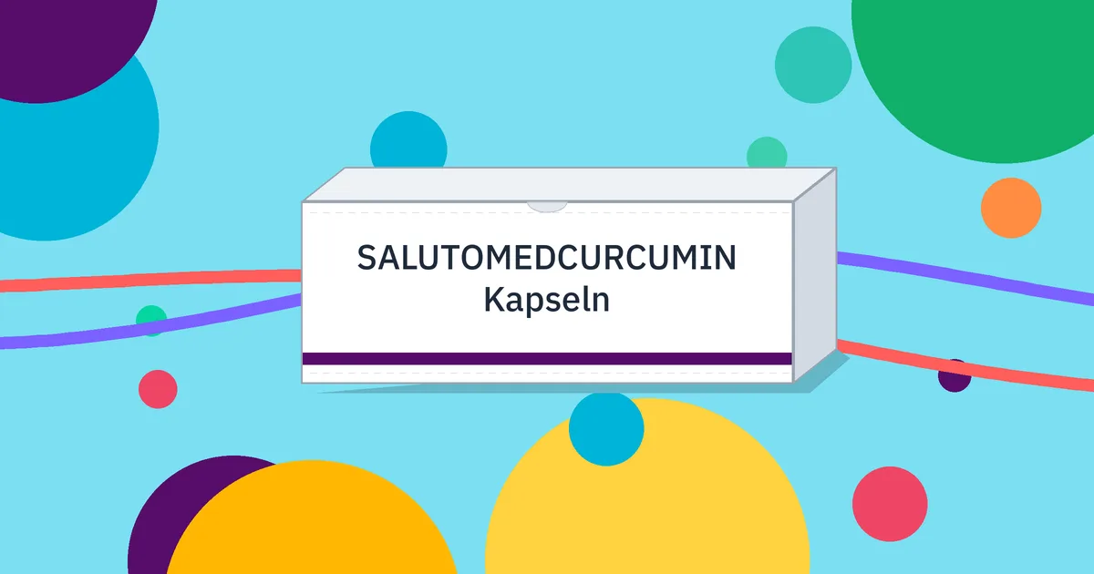 Symbolbild: Packung mit der Aufschrift SALUTOMEDCURCUMIN Kapseln (PZN 16958047) – Verfügbarkeit und Bezug in Apotheken in Frankfurt am Main